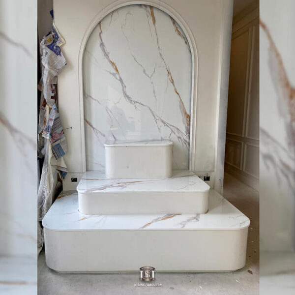 Synthetic Stone Calacatta Crystal - Stone gallery.