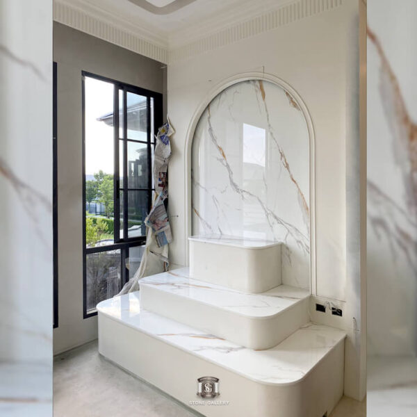 Synthetic Stone Calacatta Crystal - Stone gallery.